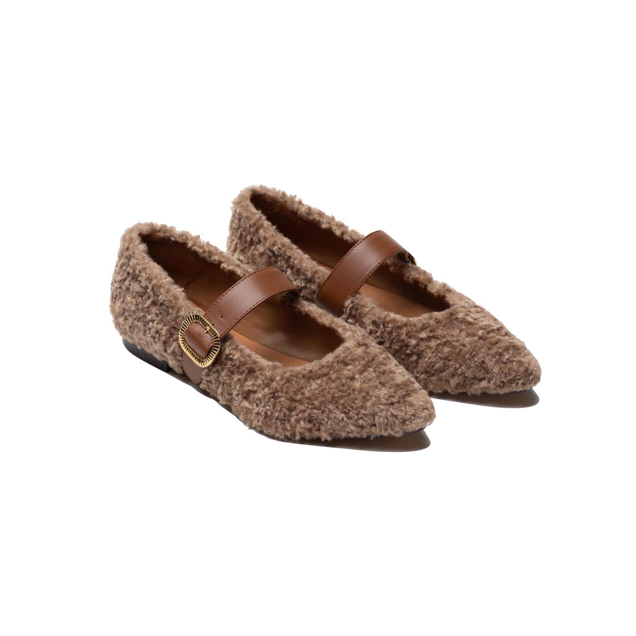 Mary Jane Faux Fur Camel – Lachoix